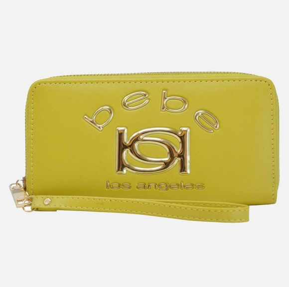 bebe | Bags | Nwt Bebe Yellow Kayla Zip Around Wallet | Poshmark